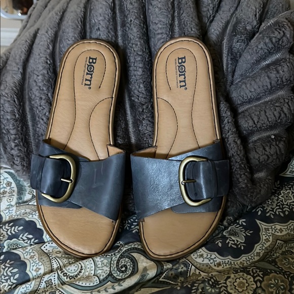Born | Shoes | Deal Born Womens Blue Slide Sandals | Poshmark